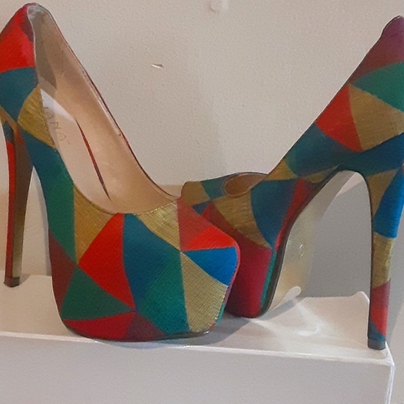 Shoes | Multi Colored Heels | Poshmark